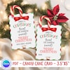 Printable Candy Cane Holder, Christmas Sweet Treat Tag, Candy Cane Tags ...