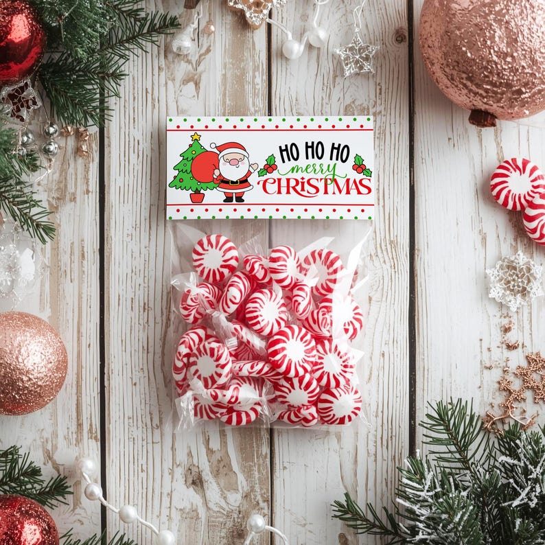 Editable Christmas Treat Bag Topper | Santa Christmas Treat Topper ...