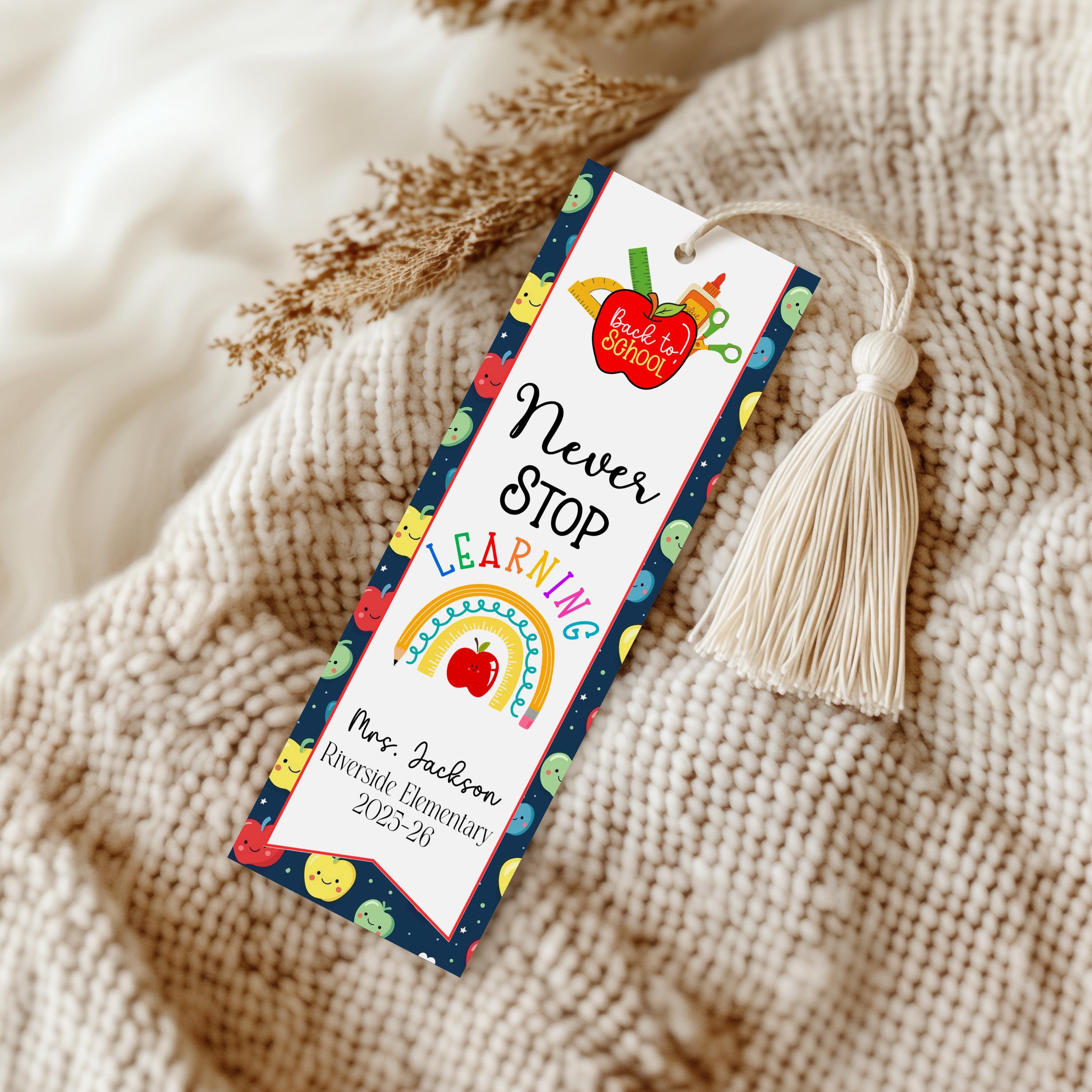 Back to School Printable Bookmarks, Editable Back to School Bookmark ...