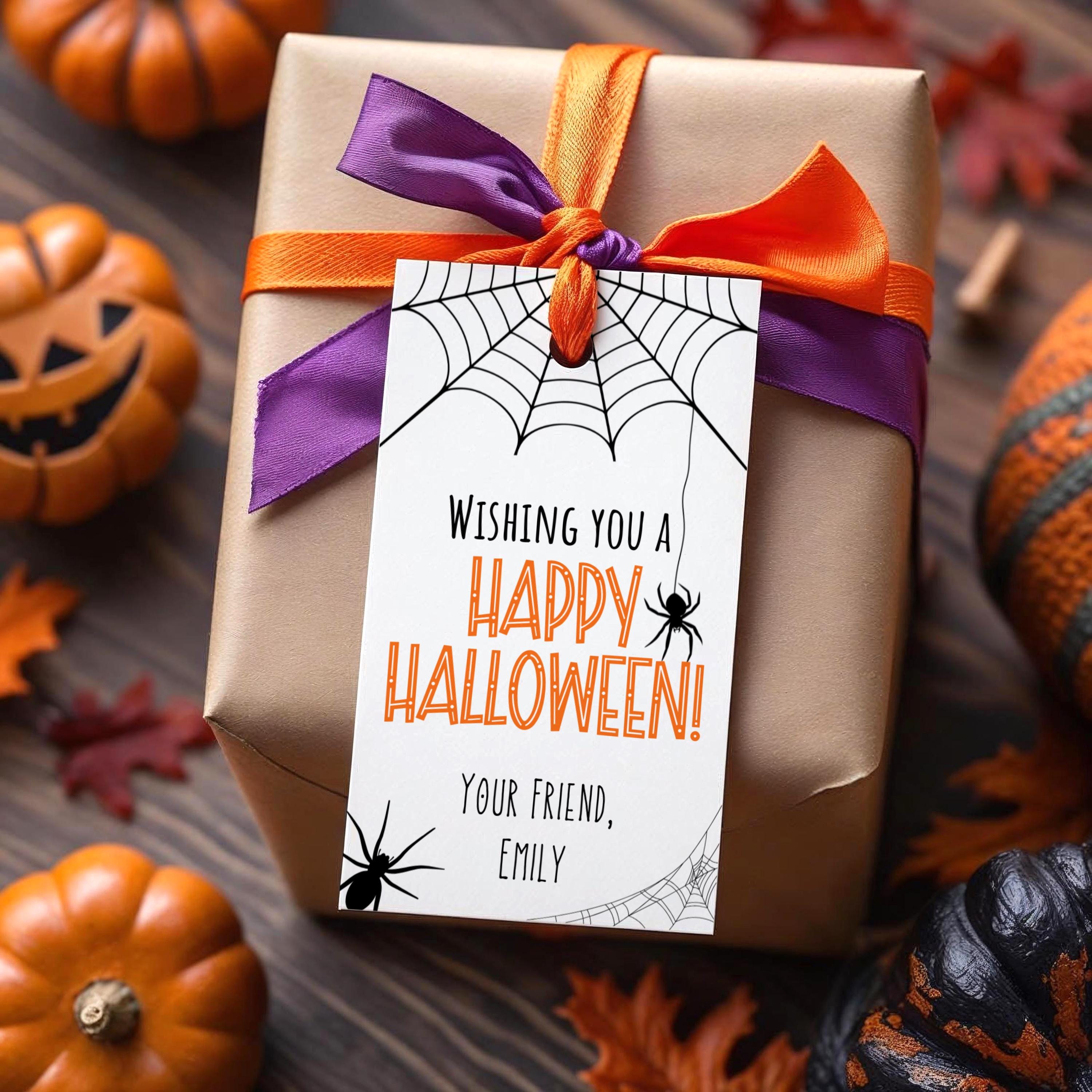 Editable Halloween Gift Tag, Printable Halloween Tag, Editable Gift Tag ...