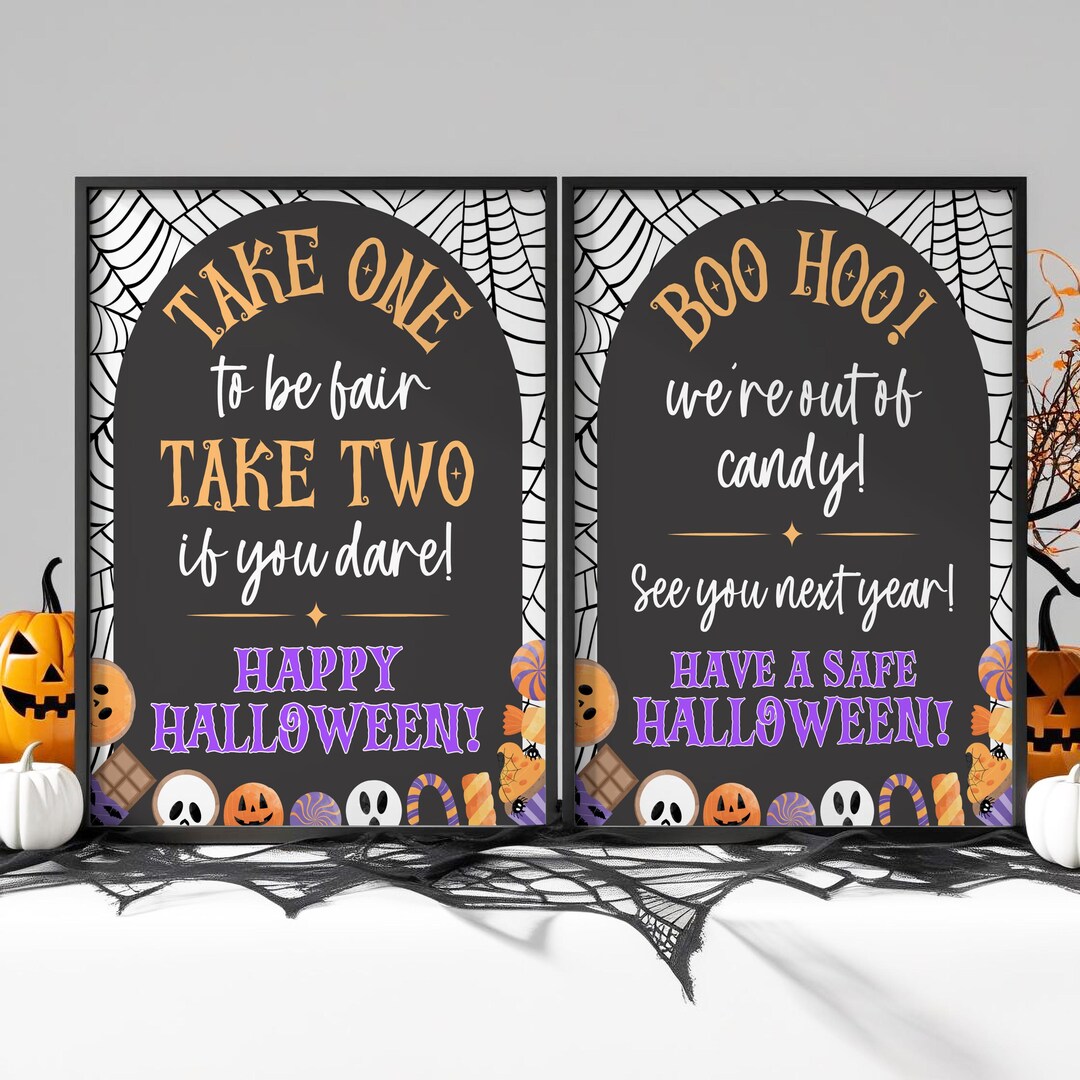 Editable Halloween Signs, Printable Trick or Treat Signs, Happy ...
