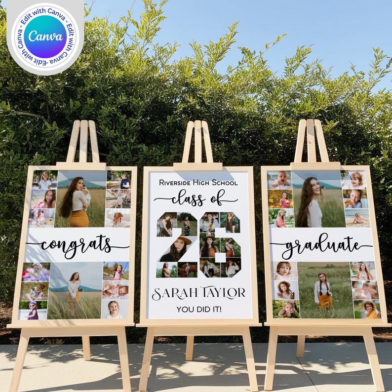 Editable Graduation Signs | 2026 Senior Grad Signs | Graduation Party ...