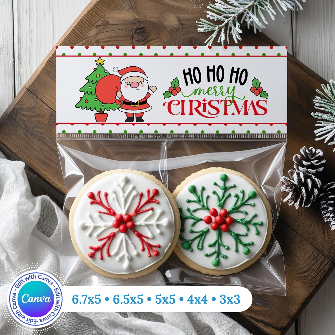 Editable Christmas Treat Bag Topper | Santa Christmas Treat Topper ...