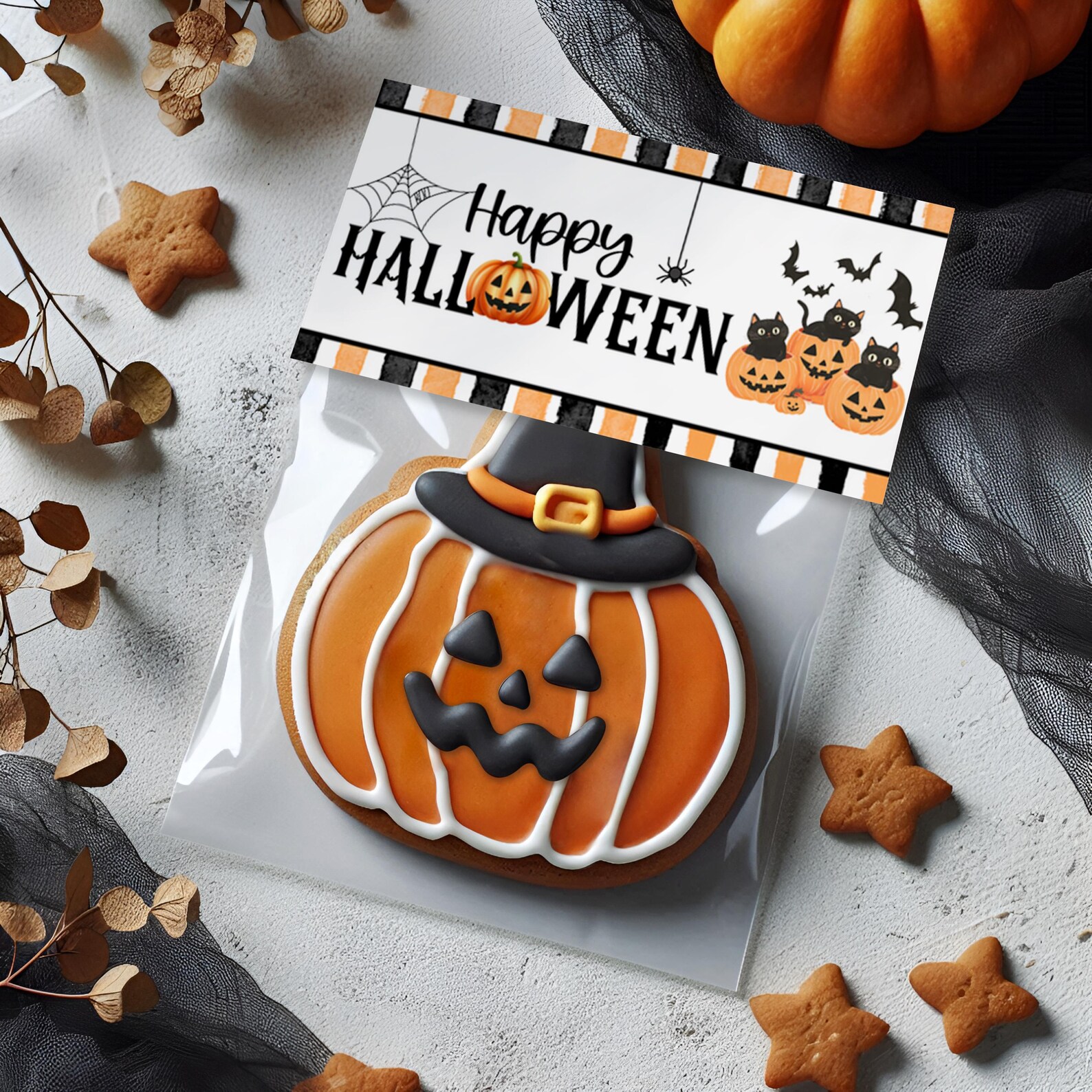 Editable Halloween Treat Topper, Halloween Treat Bag Topper, Happy ...