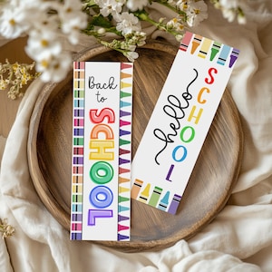 Back to School Printable Bookmarks, First Day of School Bookmark ...