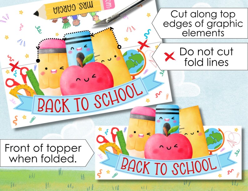 Back to School Treat Bag Topper, Editable Treat Bag Topper, Printable ...