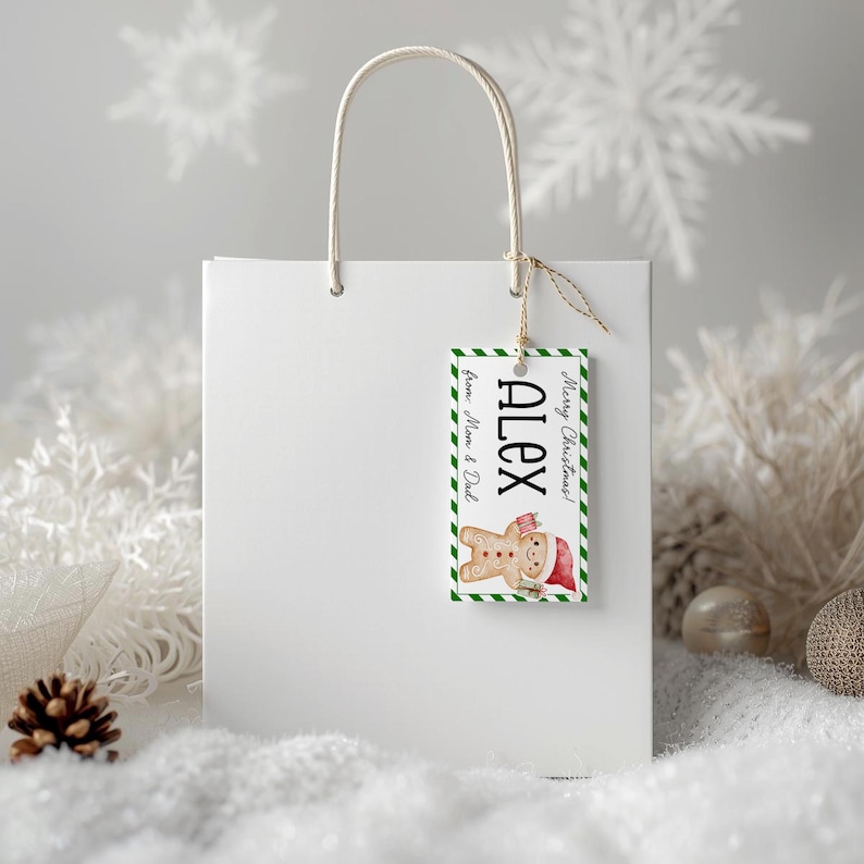 Editable Gingerbread Gift Tag Set, Christmas Gift Tag Bundle, Printable ...