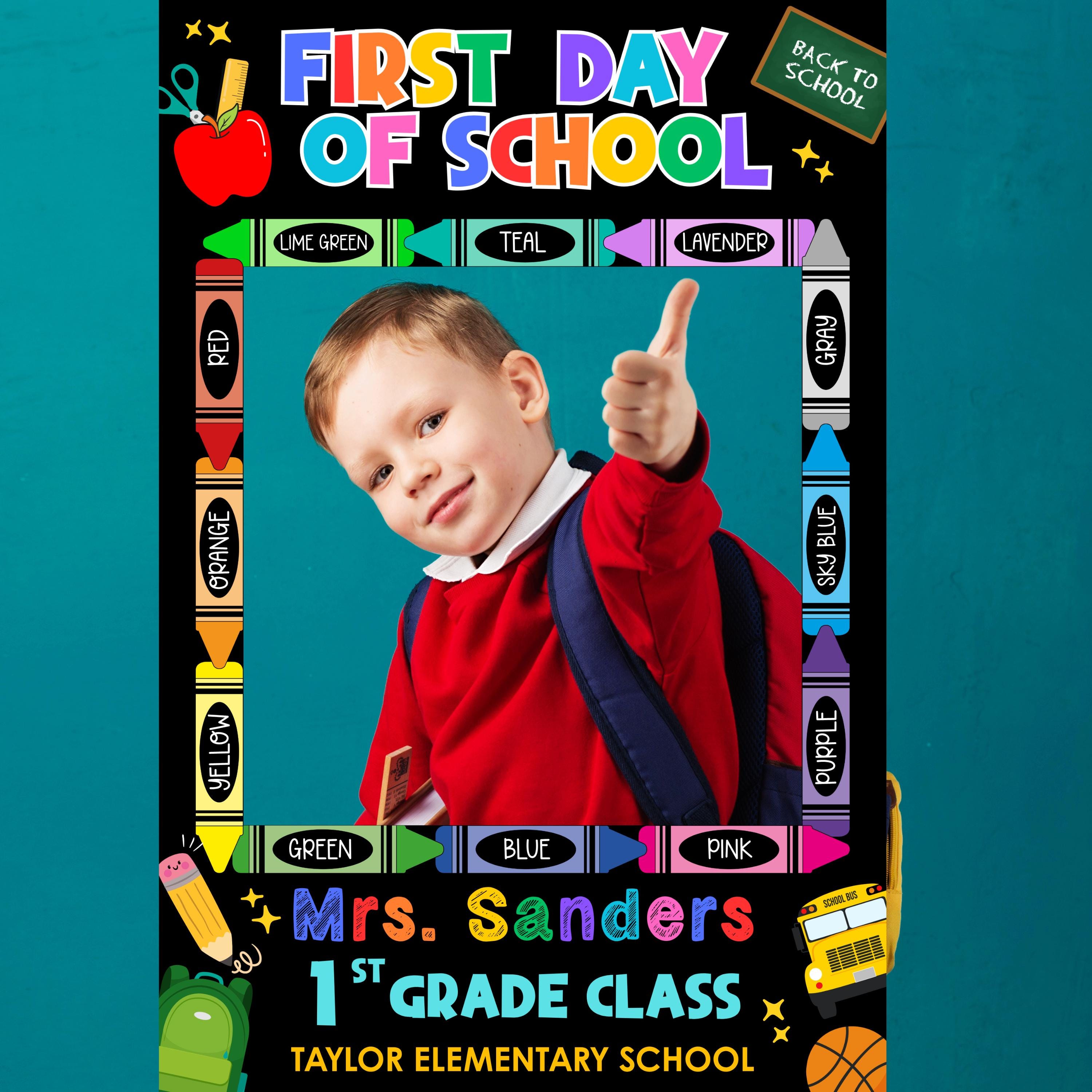 Editable Back to School Photo Prop, First Day of School Photo Frame ...