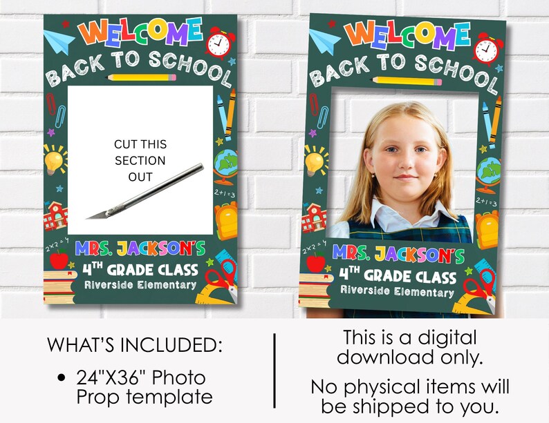Editable Back to School Photo Prop, First Day of School Photo Frame ...