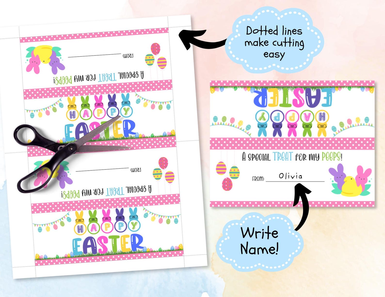 Printable Easter Treat Topper, Easter Treat Topper, Printable Treat ...