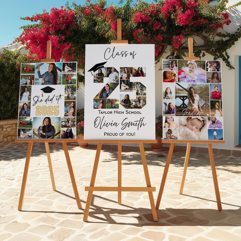 Editable Graduation Photo Collage Template, Editable Grad Photo Collage ...