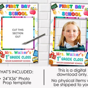 Editable Back to School Photo Prop, First Day of School Photo Frame ...