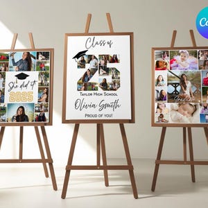 Editable Graduation Photo Collage Template, Editable Grad Photo Collage ...