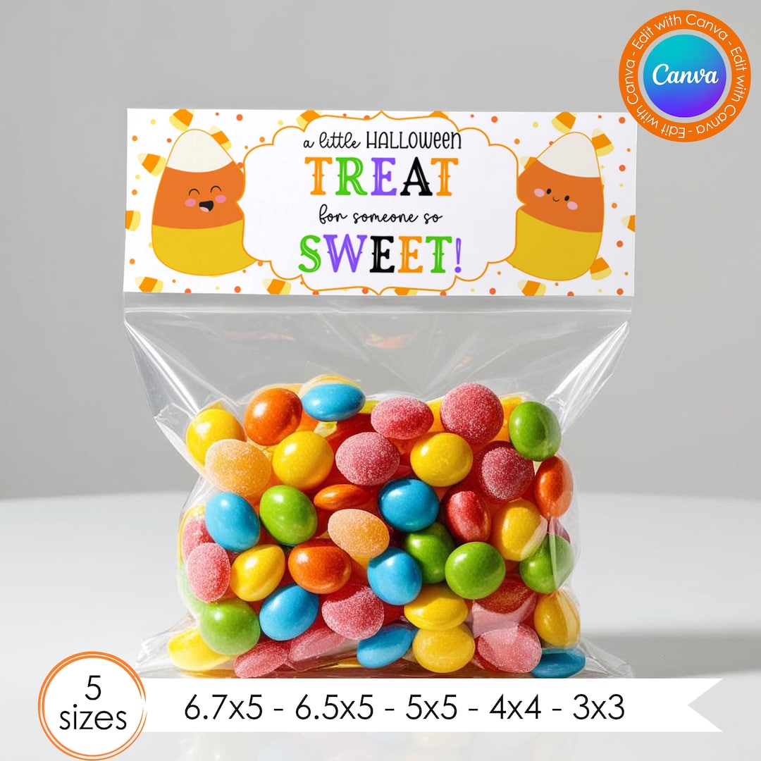 Editable Halloween Treat Topper, Halloween Treat Bag Topper, Candy Corn ...