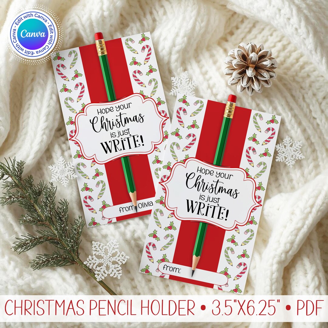 Editable Christmas Pencil Holder, Pencil Holder, Printable Pencil ...