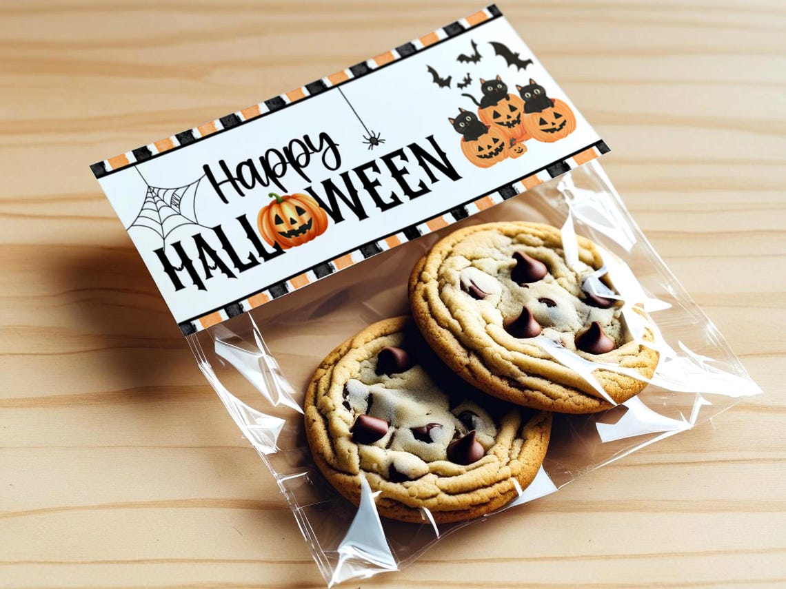 Editable Halloween Treat Topper, Halloween Treat Bag Topper, Happy ...