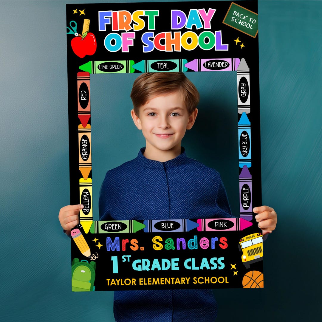 Editable Back to School Photo Prop, First Day of School Photo Frame ...