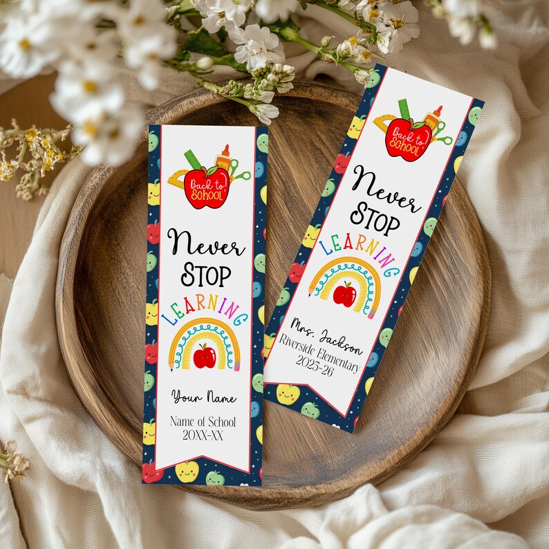 Back to School Printable Bookmarks, Editable Back to School Bookmark ...