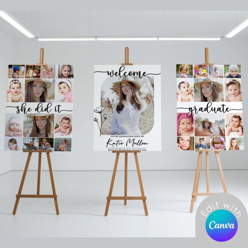 Editable Graduation Welcome Sign, Editable Graduation Party Sign, Grad ...