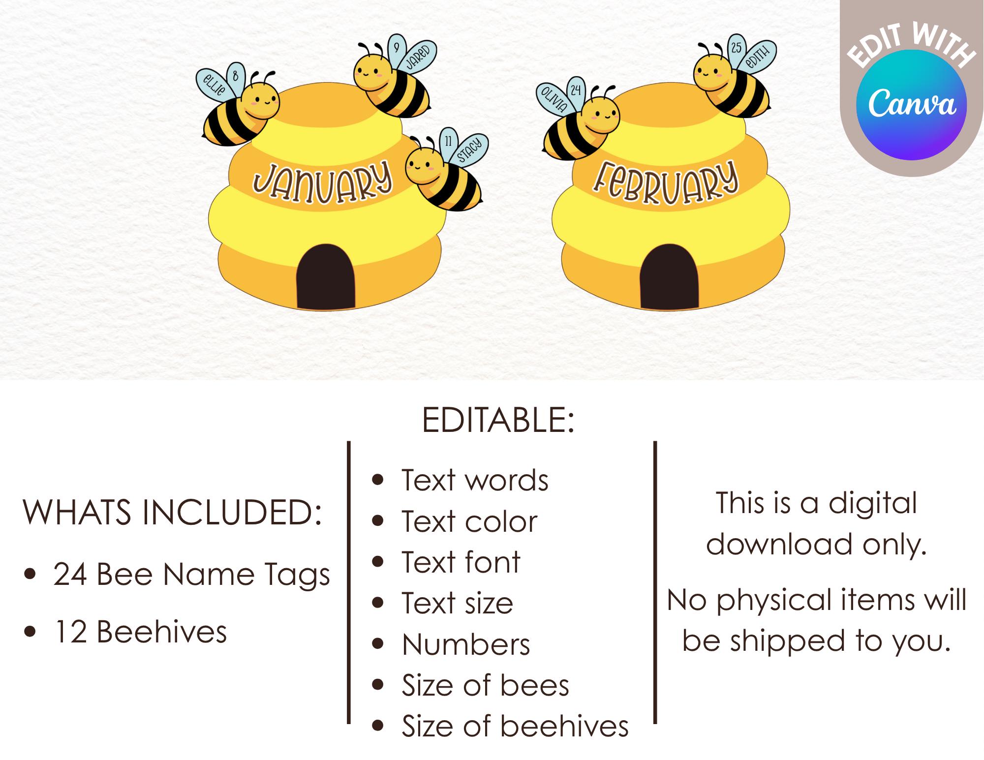 Editable Classroom Birthday Bulletin Board Kit, Beehive Bulletin Board ...