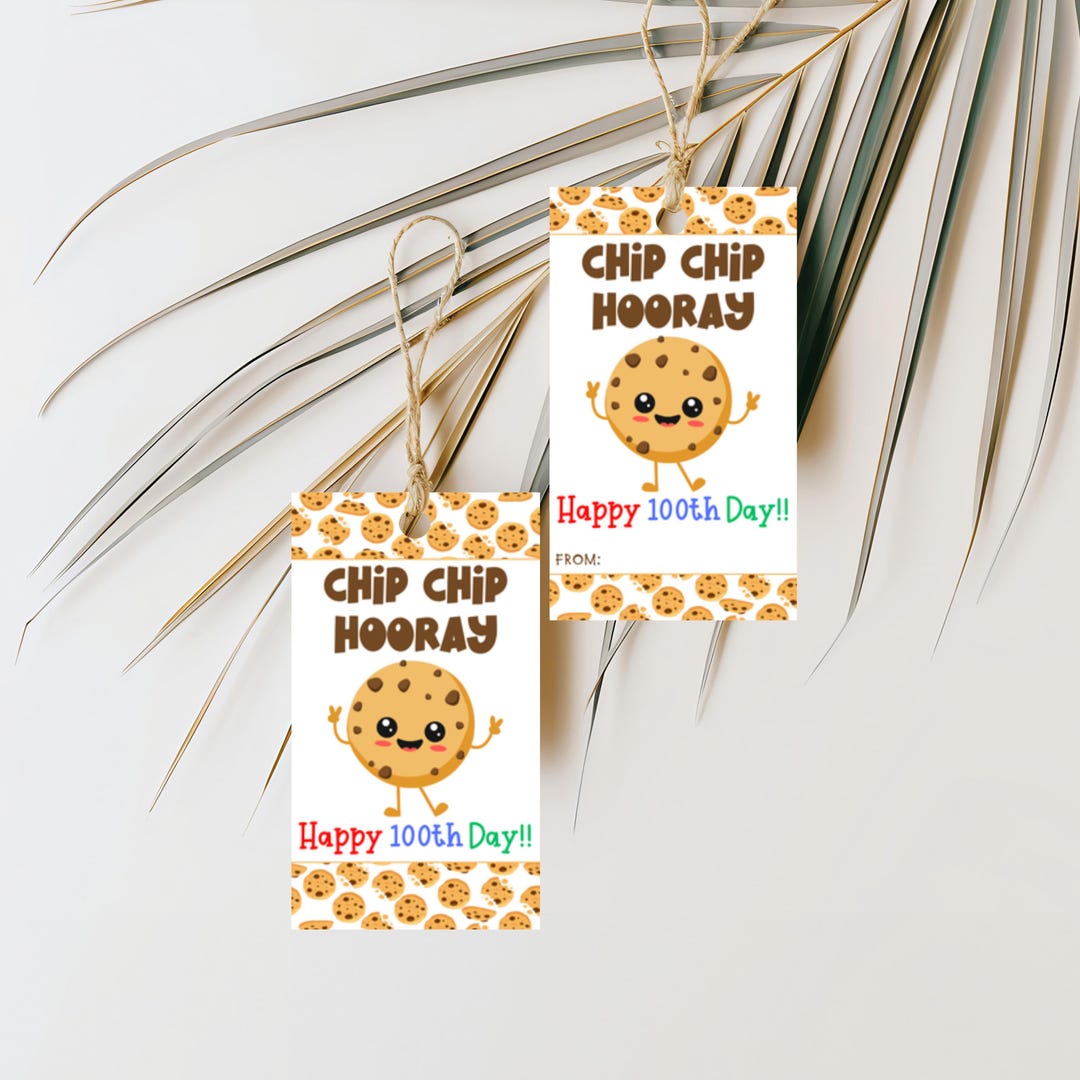 100 Days of School Tags, Printable 100 Days of School Tag, Printable ...
