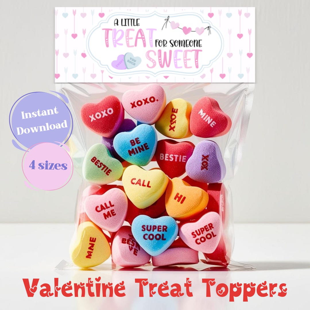 Valentine Treat Bag Topper, Printable Treat Bag Topper, Printable ...