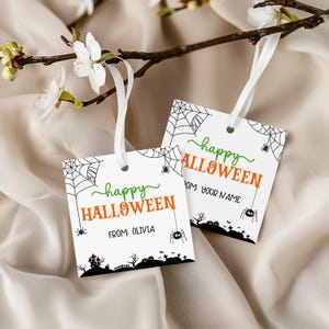 Editable Halloween Gift Tag, Printable Halloween Tag, Gift Tag ...