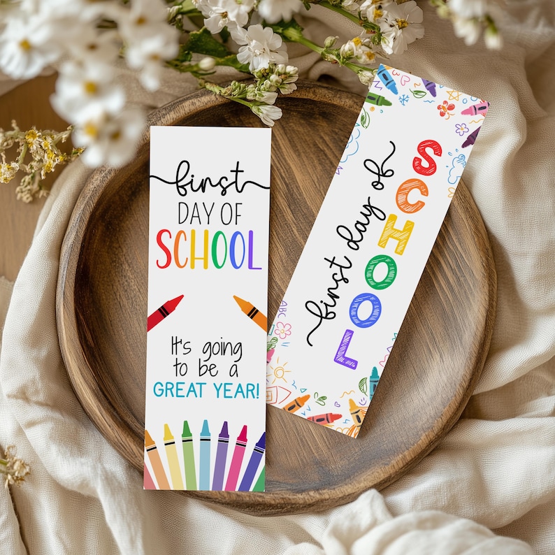 Back to School Printable Bookmarks, First Day of School Bookmark ...