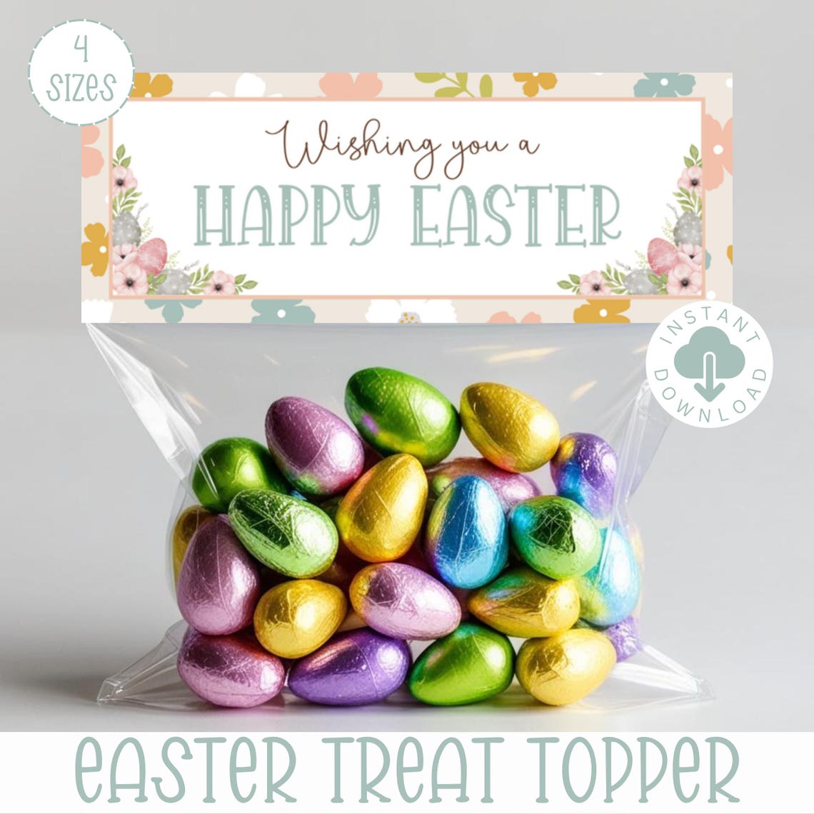 Printable Easter Treat Topper, Easter Treat Topper, Printable Treat ...