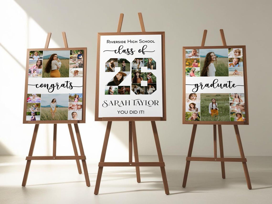 Editable Graduation Signs | 2026 Senior Grad Signs | Graduation Party ...