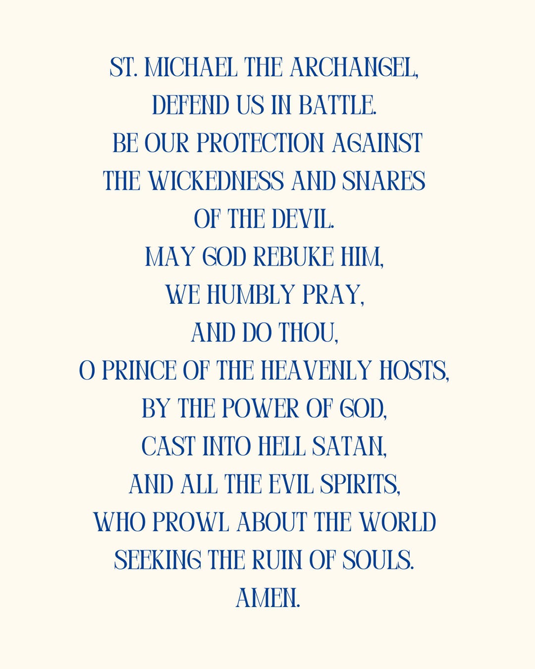 St. Michael Prayer Archangel Catholic Poster Digital Download Wallpaper ...