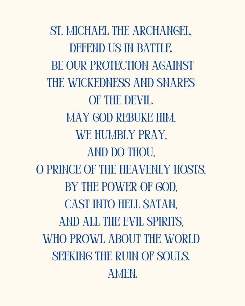 St. Michael Prayer Archangel Catholic Poster Digital Download Wallpaper ...