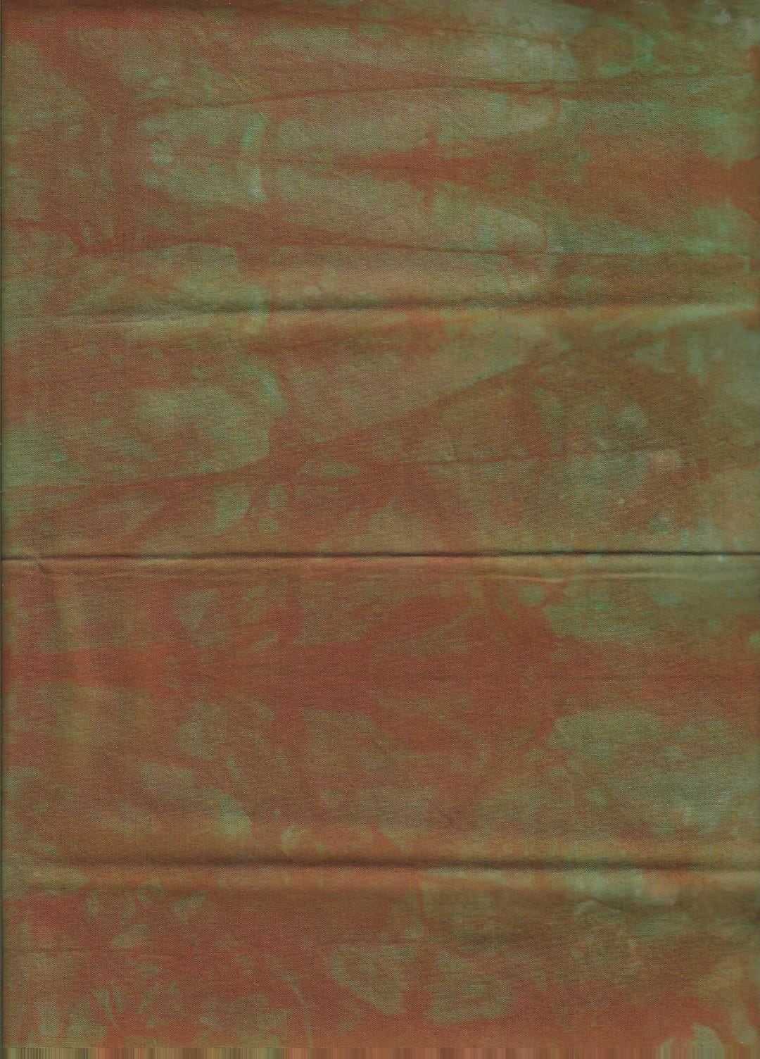 Rust and Green Abstract Floral Design - 0.50 Yards Cotton Fabric - Etsy