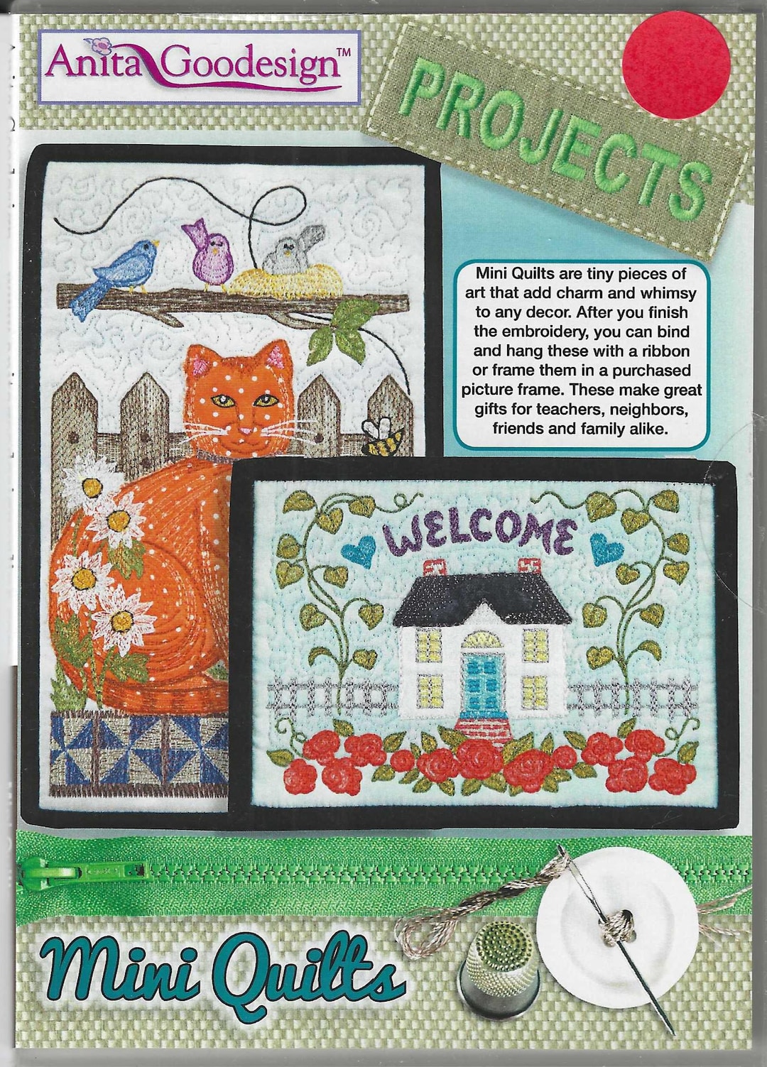 Mini Quilts by Anita Goodesign Embroidery Design on CD for 8 Hoop ...