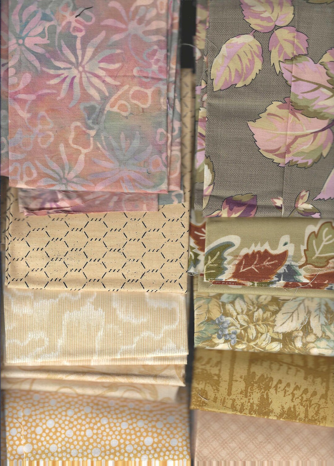 Various Shades of Brown Colored Fat Quarters Cotton Fabric, 10 Pieces ...