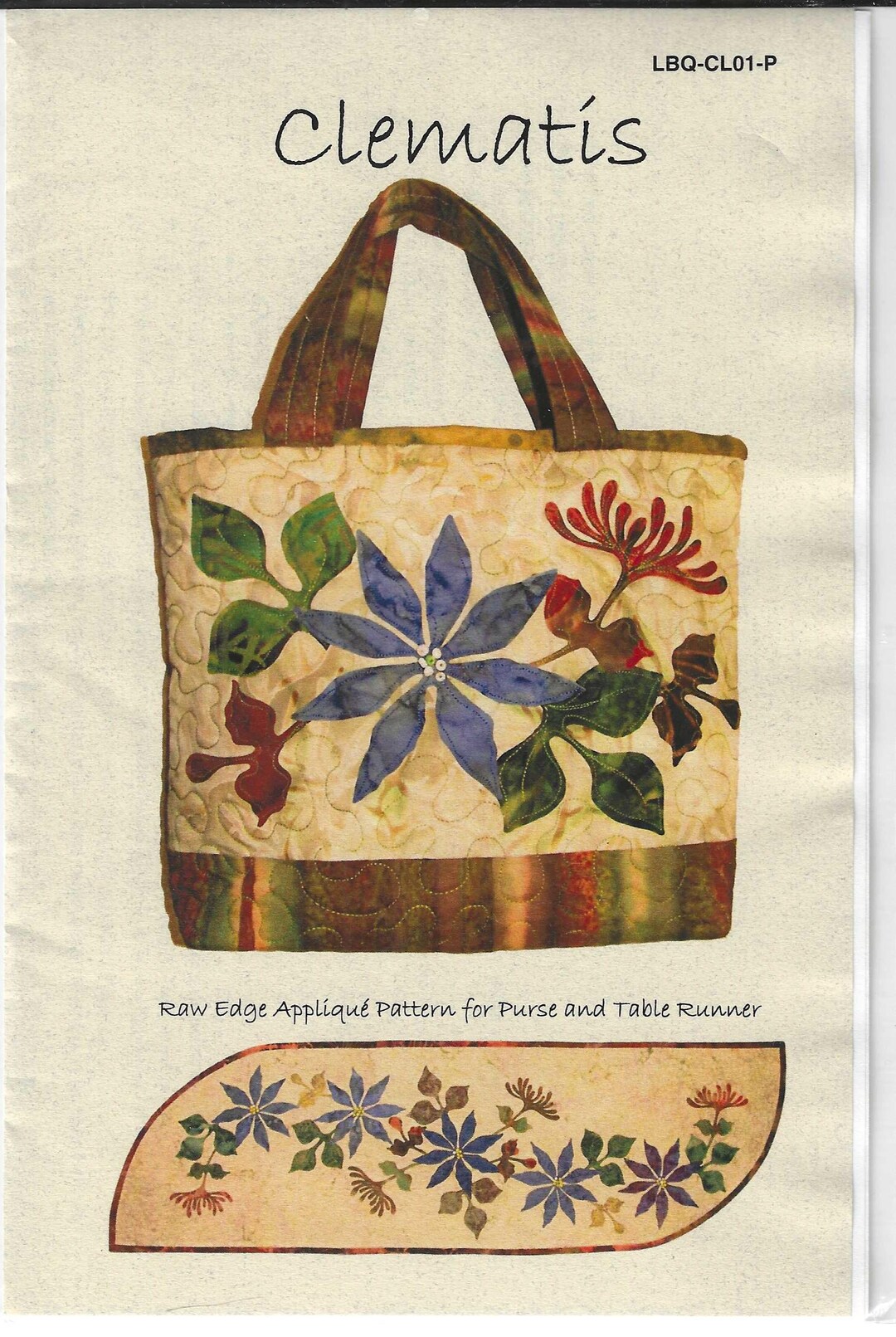 Raw Edge Applique Pattern for Purse and Table Runner by Clematis - Etsy