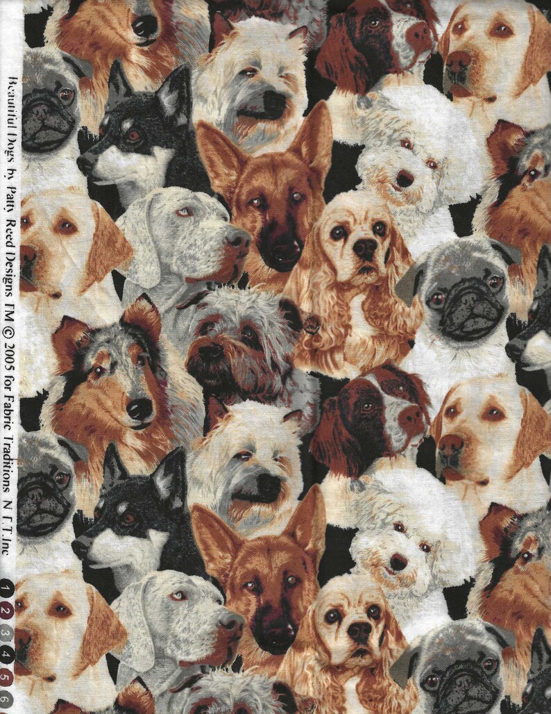 Beautiful Dogs by Patty Reed Designs for NTT Fabric Traditions - 0.75 ...