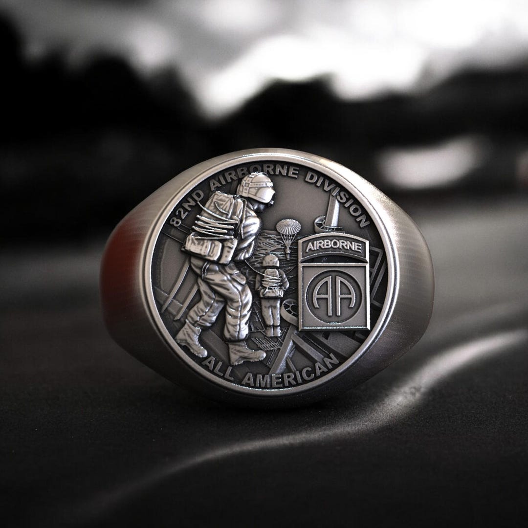 82nd Airborne Sterling Silver Ring: US Military Paratrooper Jewelry - Etsy
