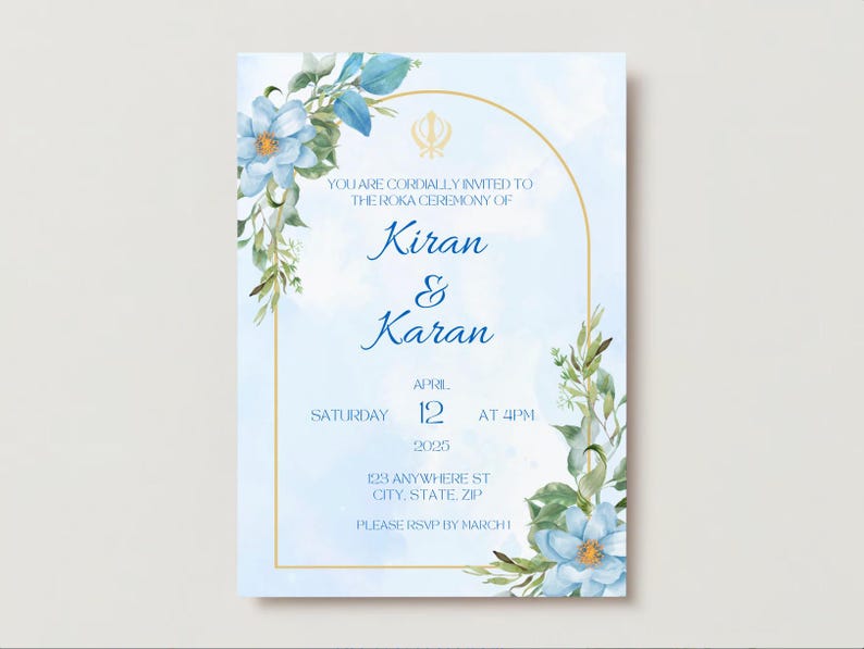 Punjabi Roka Invitation, Sikh Roka, Editable - Etsy
