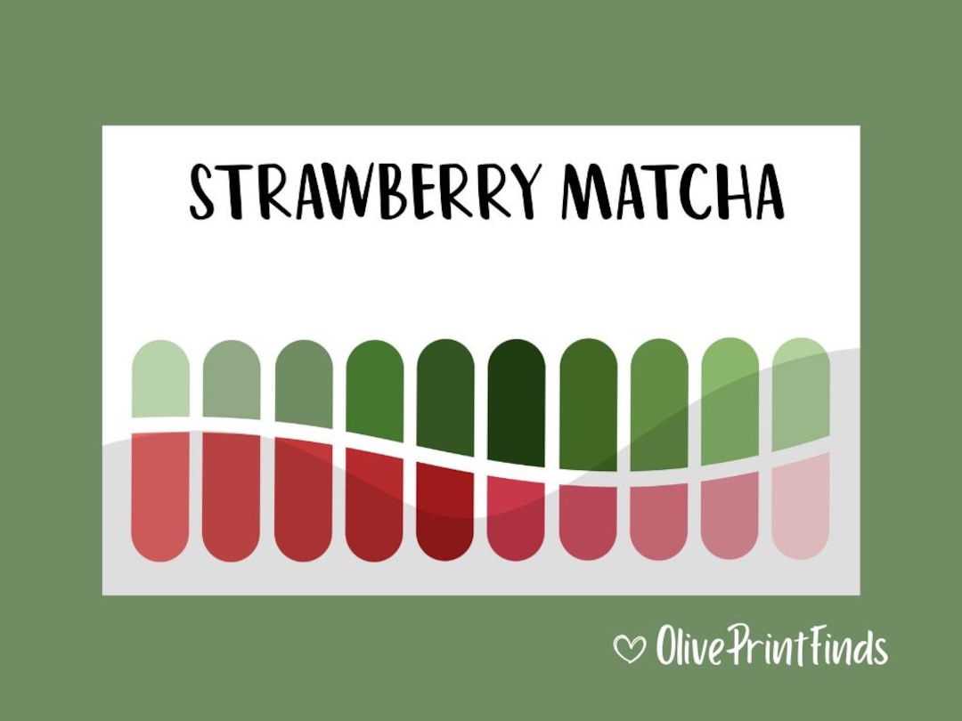 Strawberry Matcha Color Palette | Pink and Green Procreate Swatches ...