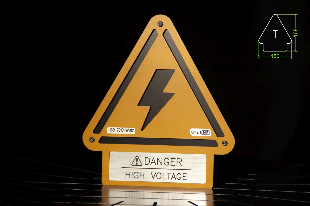 Signs, Safety Sign ISO 7010 W012 Danger, High Voltage, Warning ...