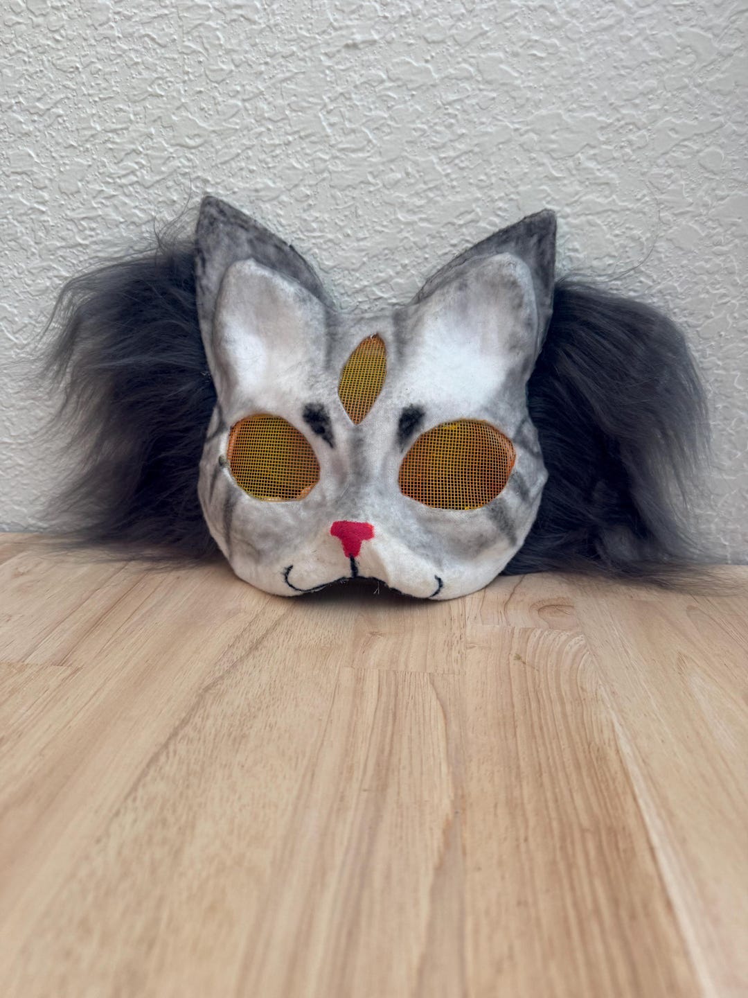 Gray and White Cat Mask - Etsy