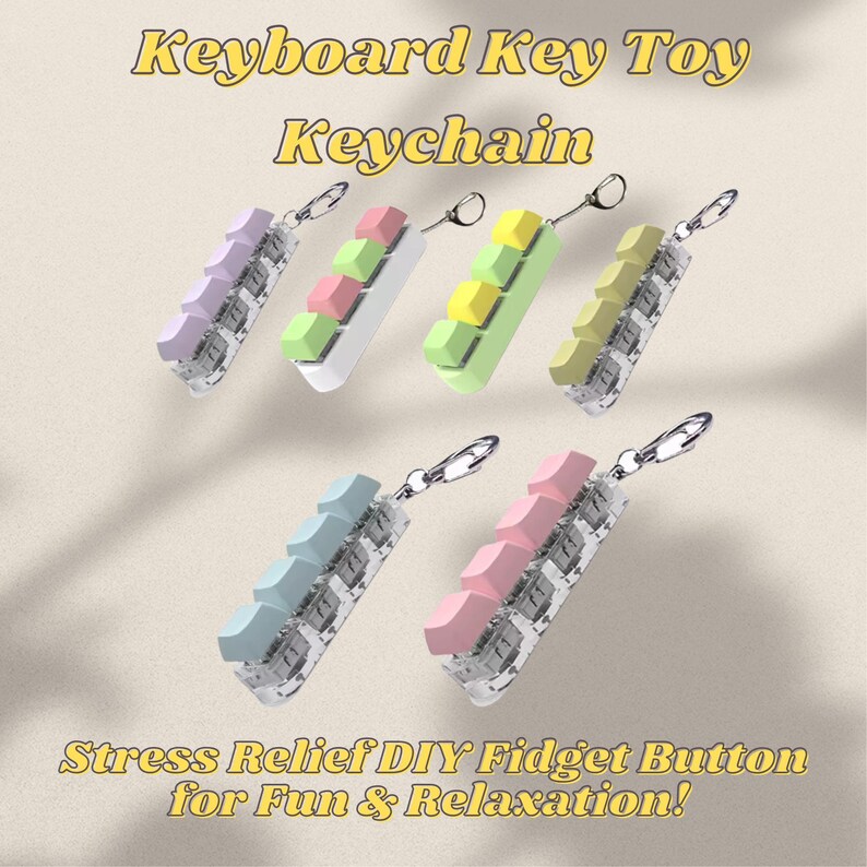 DIY Keyboard Keycap Fidget Keychain Stress Relief Button Toy - Etsy