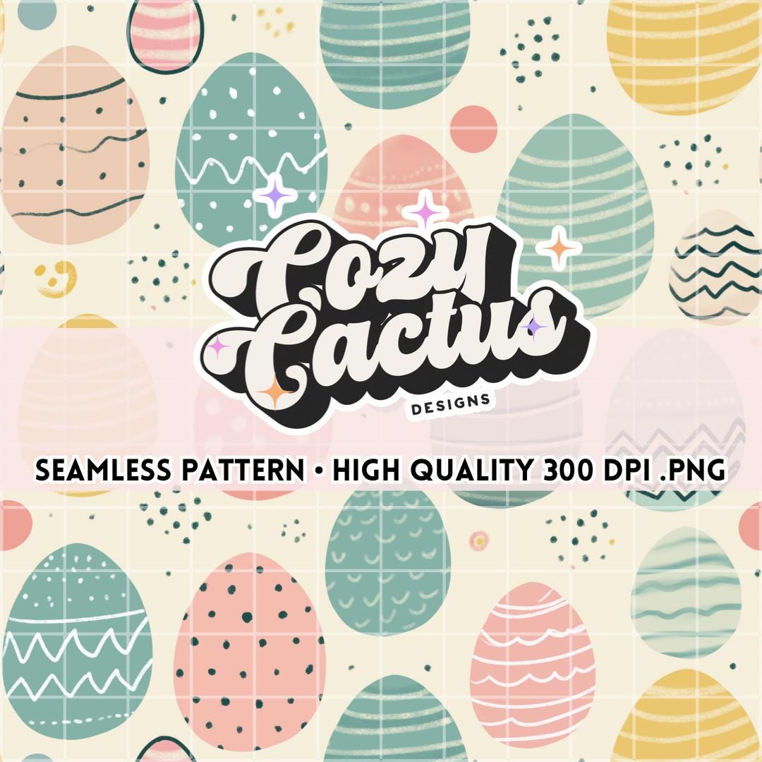 Easter Egg Spring Seamless Pattern 300 DPI PNG Bunny Chick He is Risen ...
