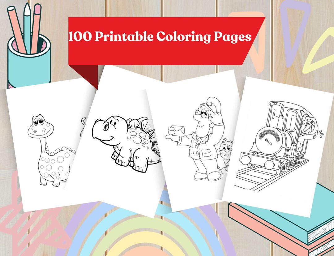100 Printable Coloring Pages for Kids, Toddlers, Preschoolers, Coloring ...