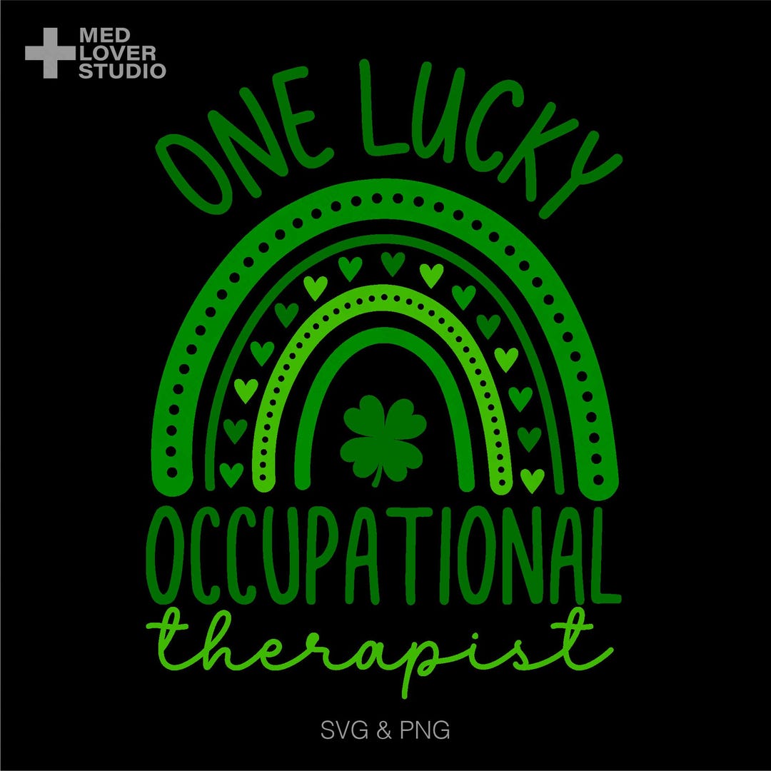 Occupational Therapist SVG PNG: Lucky OT St Patrick’s Day, Boho Rainbow Design (digital Download ...