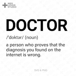 Funny Doctor Definition SVG PNG: Medical Humor Graduate Gift (digital ...