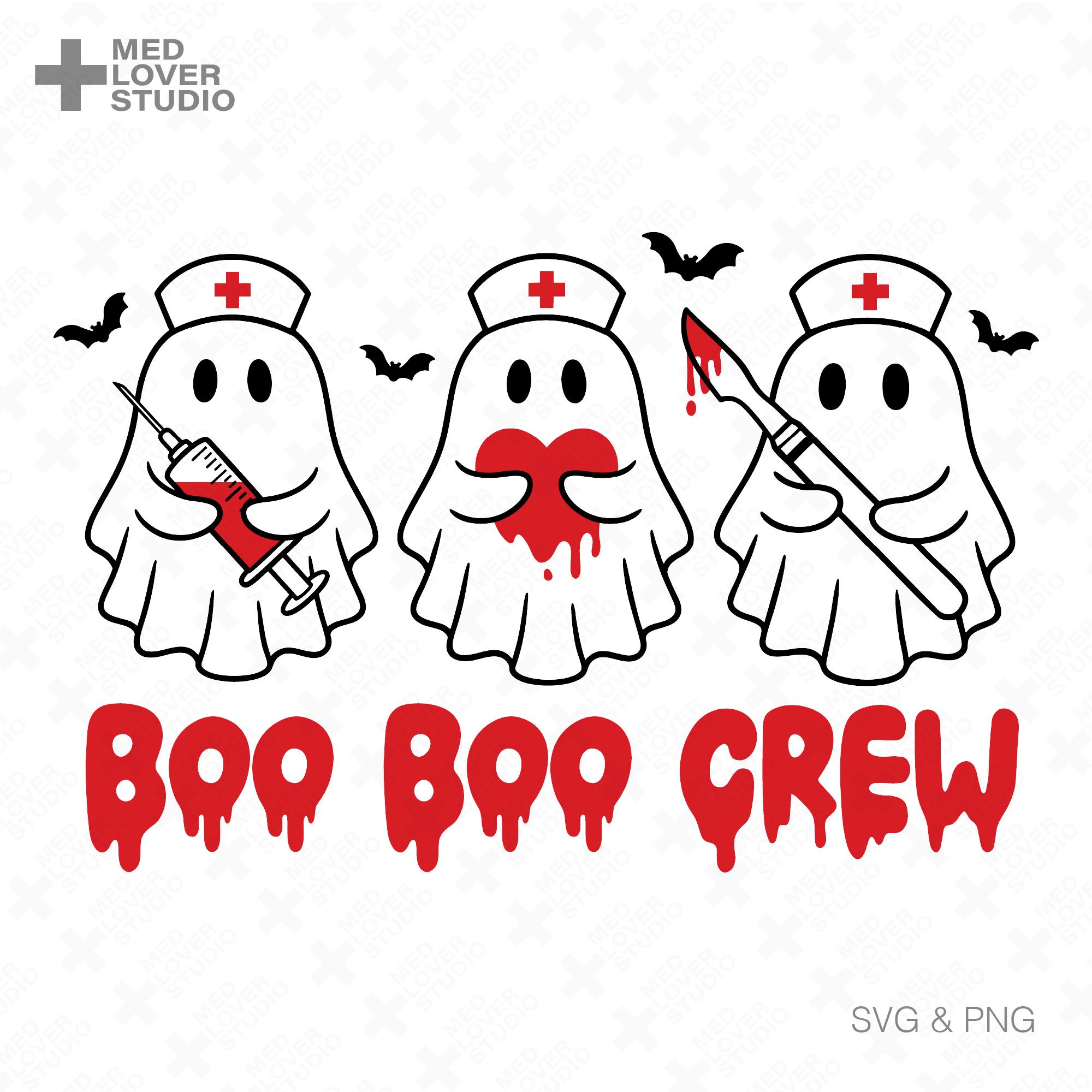 Boo Boo Crew SVG PNG: Funny Nurse Halloween Ghost Squad Medical Team ...