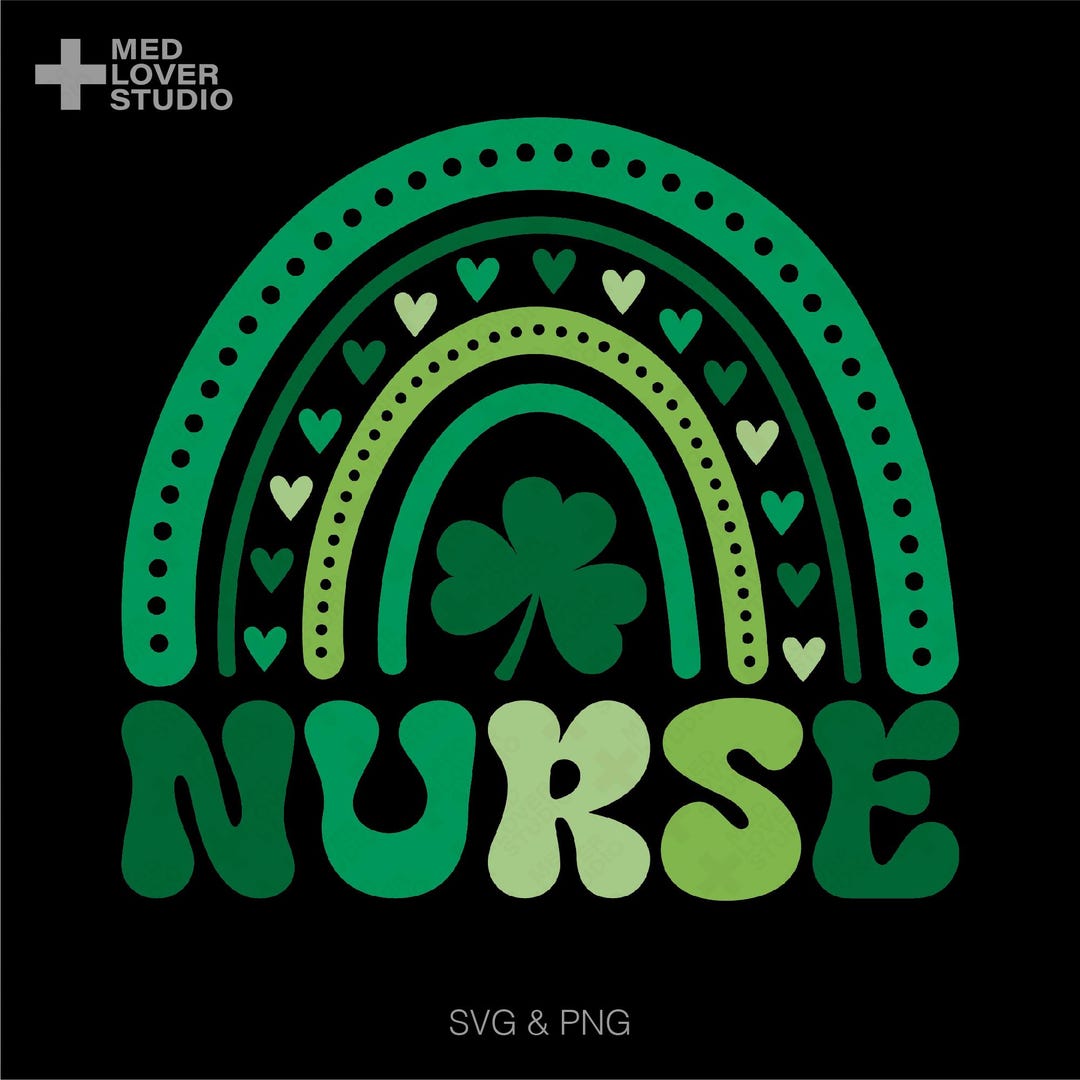 St Patrick's Day Nurse Svg Png, Boho Rainbow Nurse Svg, Shamrock Nurse ...
