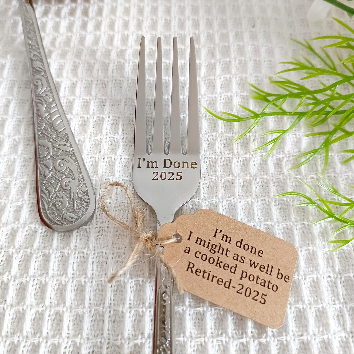 Engraved Retirement Fork: Personalized Stainless Steel 'i'm Done 2025 ...